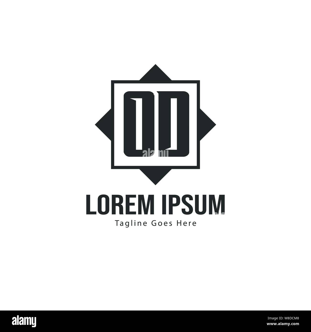 Initial OD logo template with modern frame. Minimalist OD letter logo ...