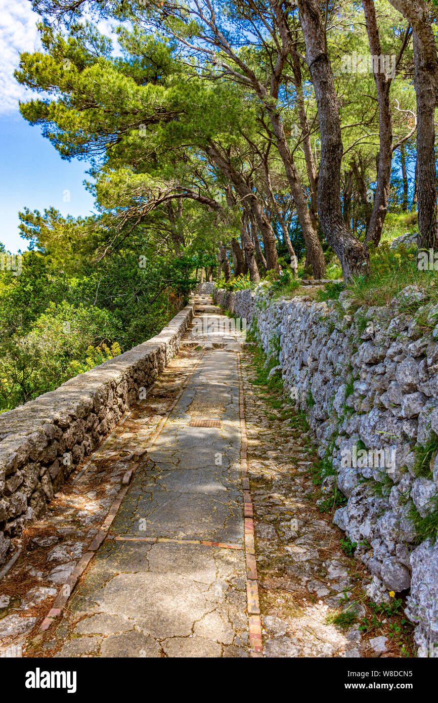 Italy, Capri, path leading to Villa Jovis Stock Photo - Alamy