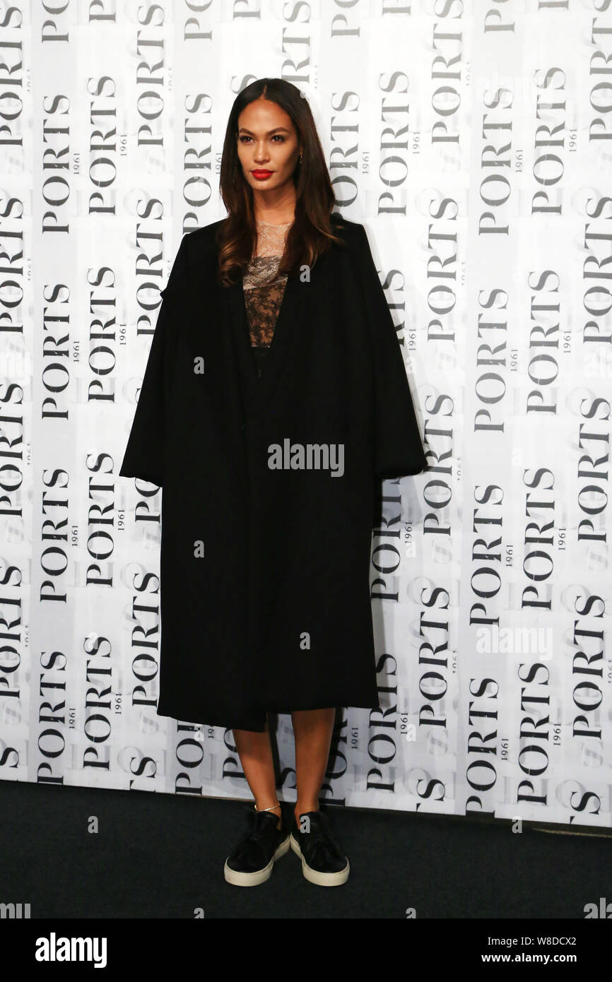 Puerto Rican model Joan Smalls Rodriguez arrives for the fashion show ...