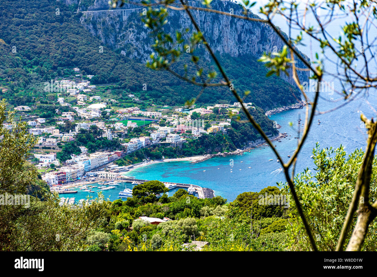 Italy, Capri, panorama from the top of the island Stock Photo - Alamy