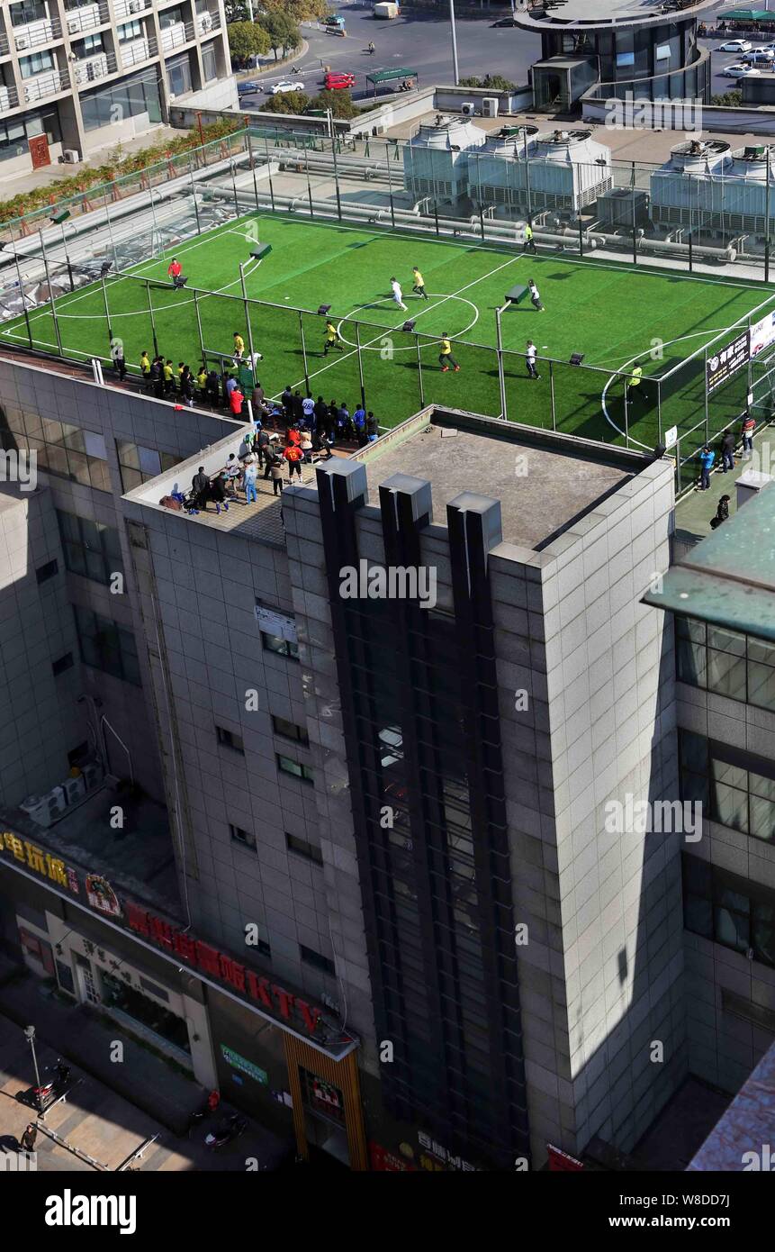 Rooftop football soccer field in hi-res stock photography and images ...