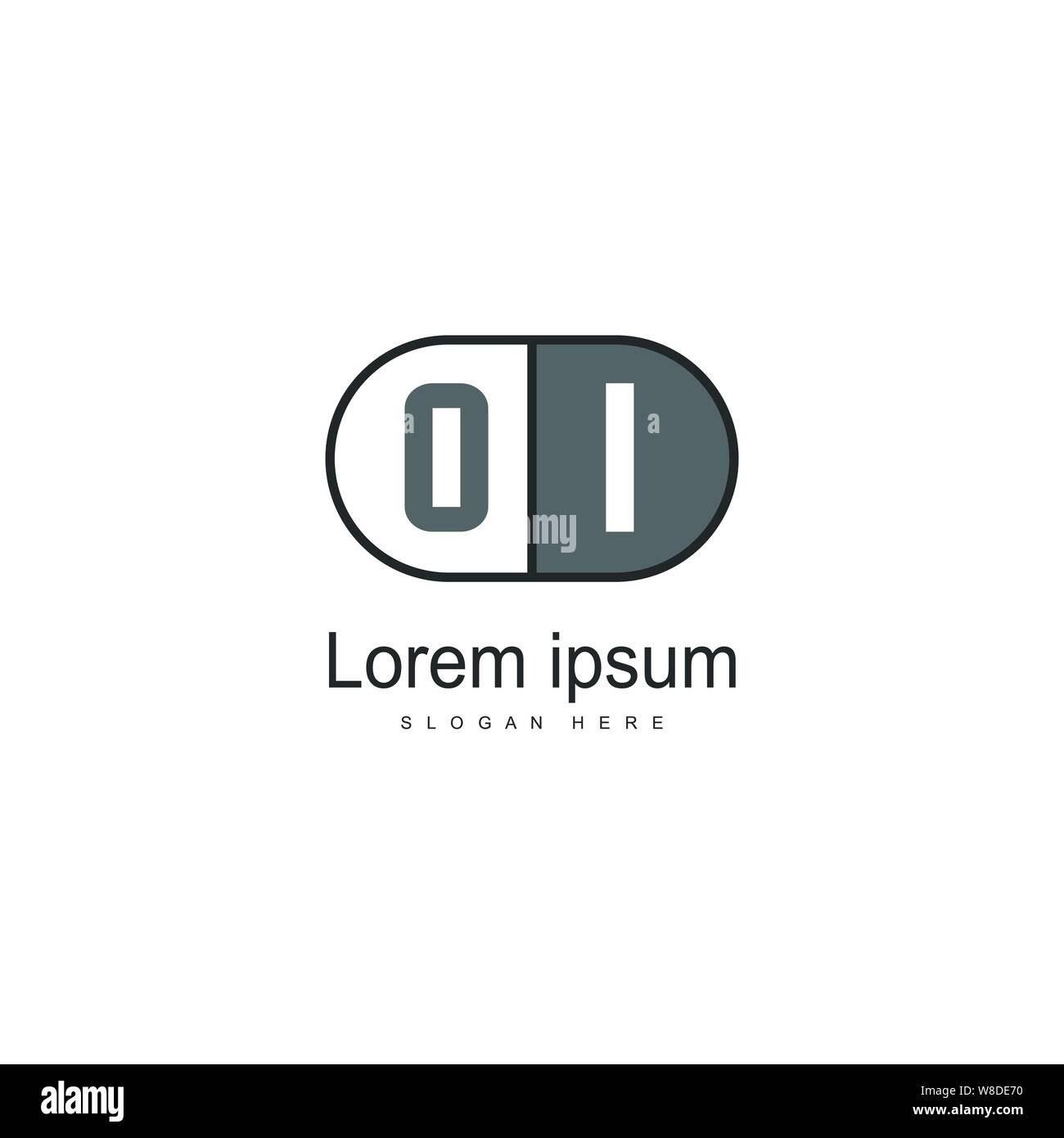 Initial OI logo template with modern frame. Minimalist OI letter logo ...