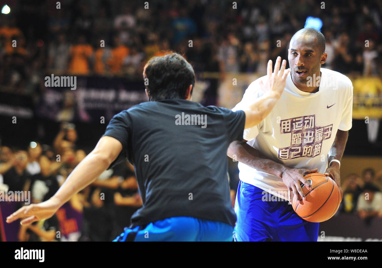 NBA basketball star Kobe Bryant challenges a Chinese fan at a ...