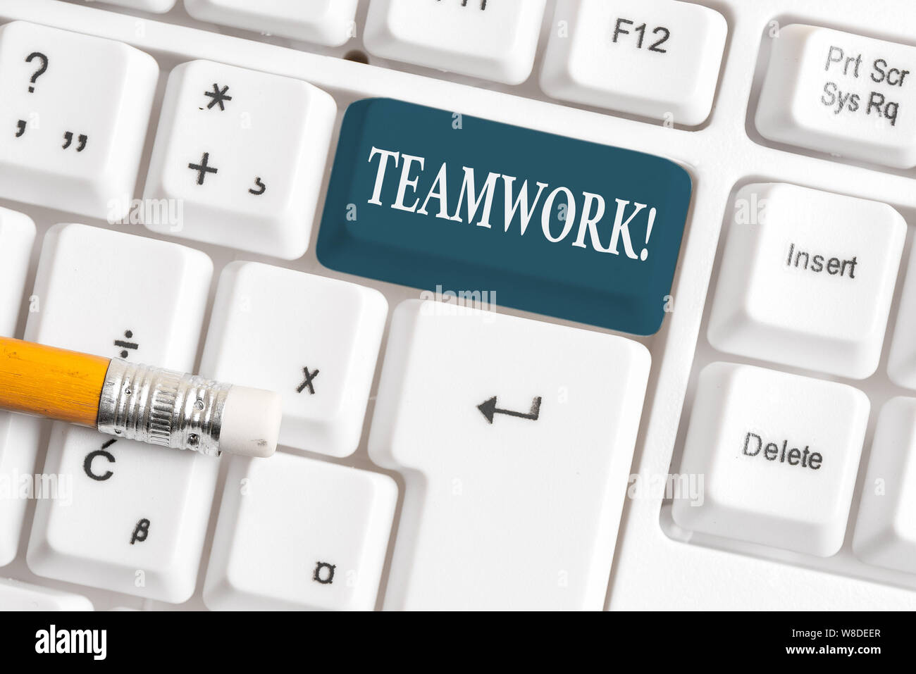 Handwriting text Teamwork. Conceptual photo combined action of group ...