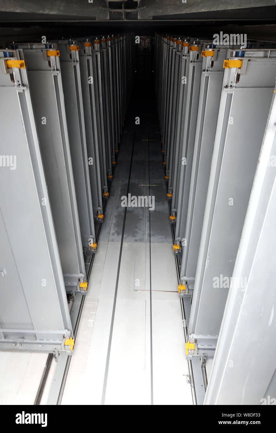 Interior view of the 48-meter-tall car parking building in Zhengzhou ...