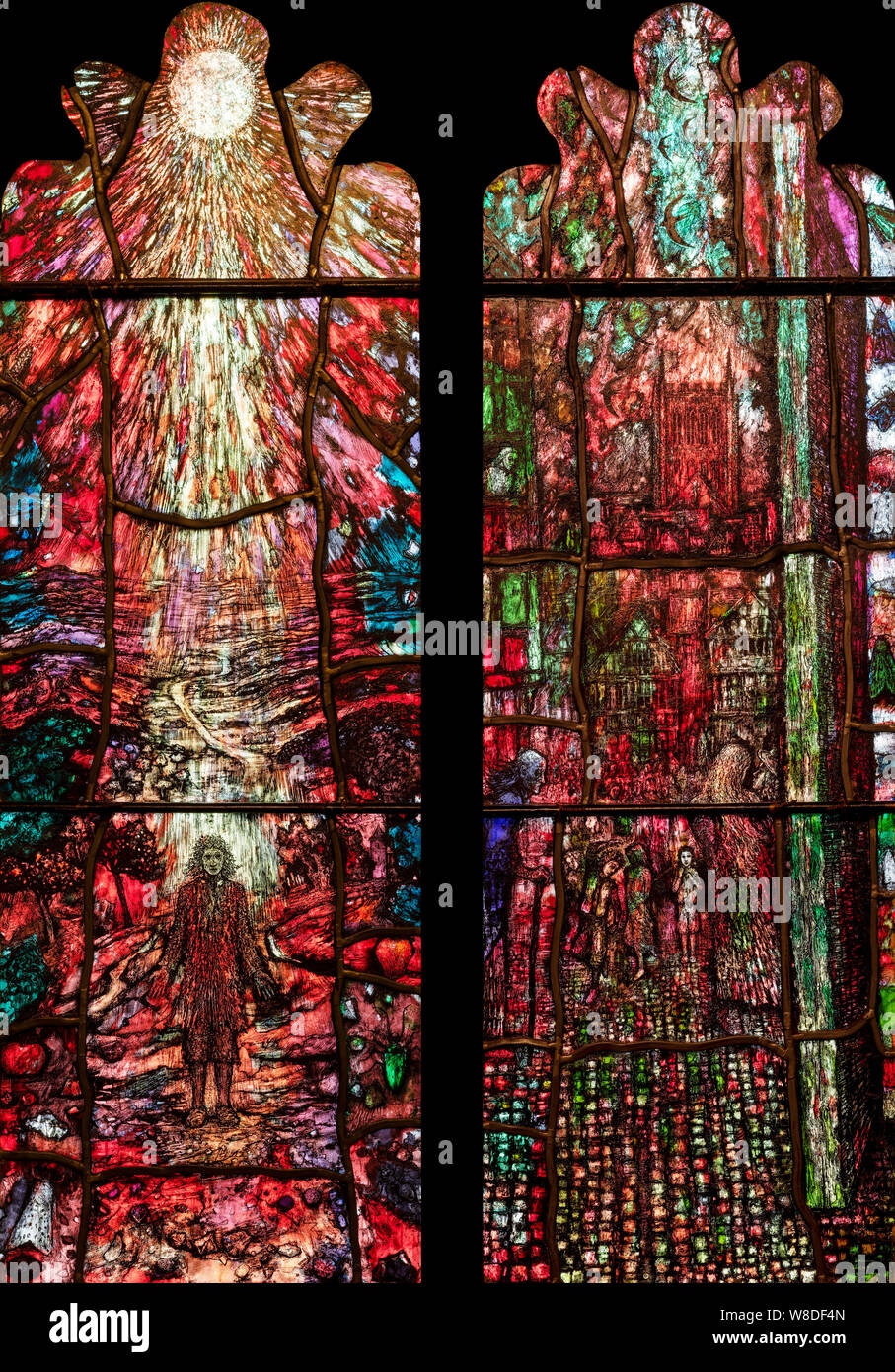 Lights 3-4 of the Thomas Traherne memorial window in Hereford Cathedral ...