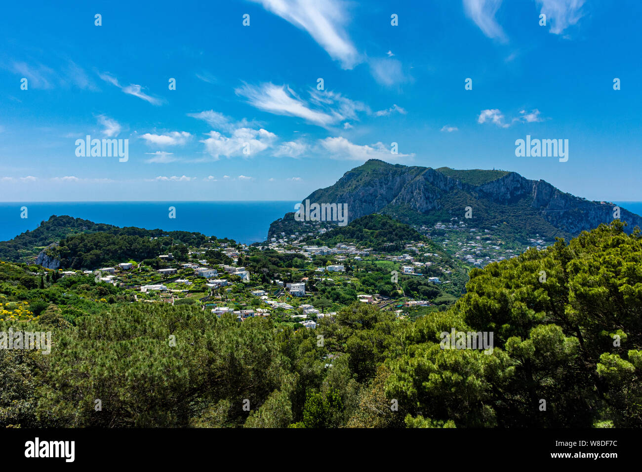 Italy, Capri, panorama from the top of the island Stock Photo - Alamy