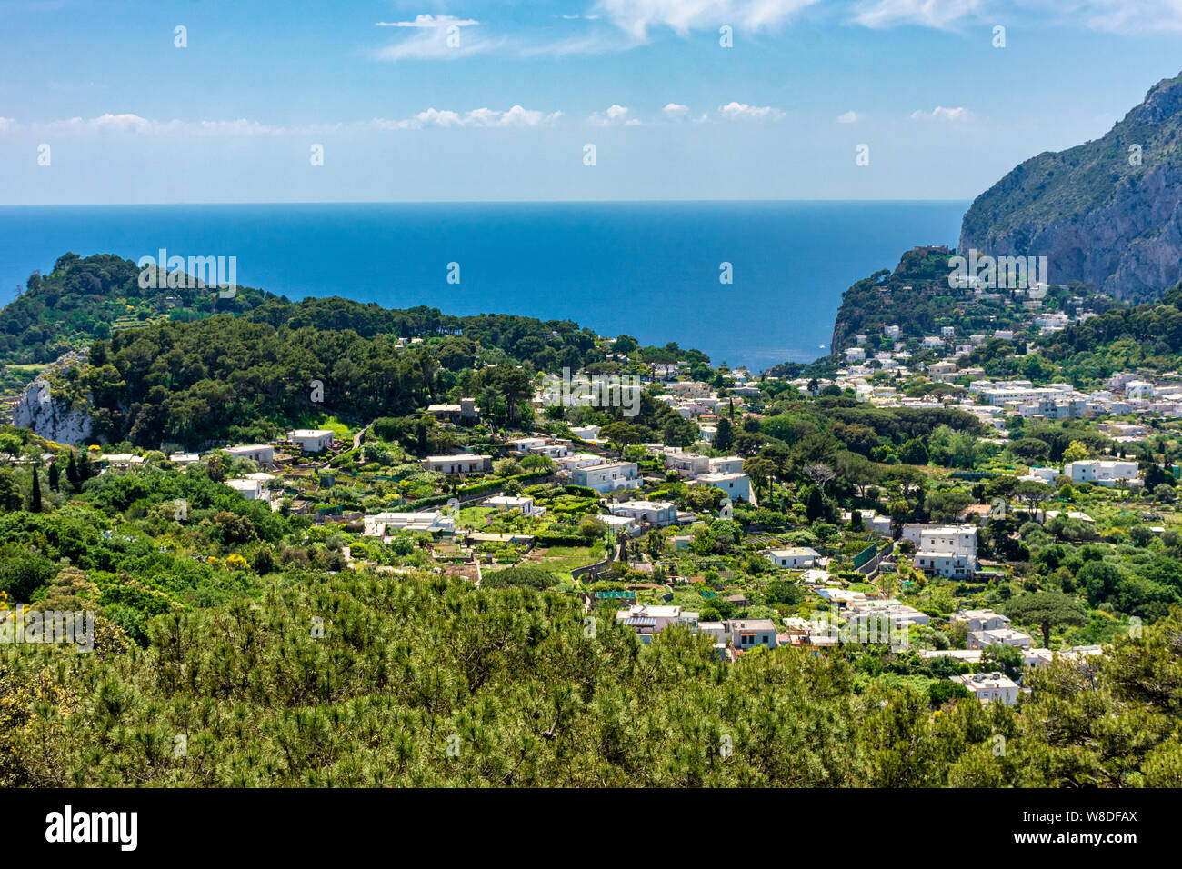 Italy, Capri, panorama from the top of the island Stock Photo - Alamy