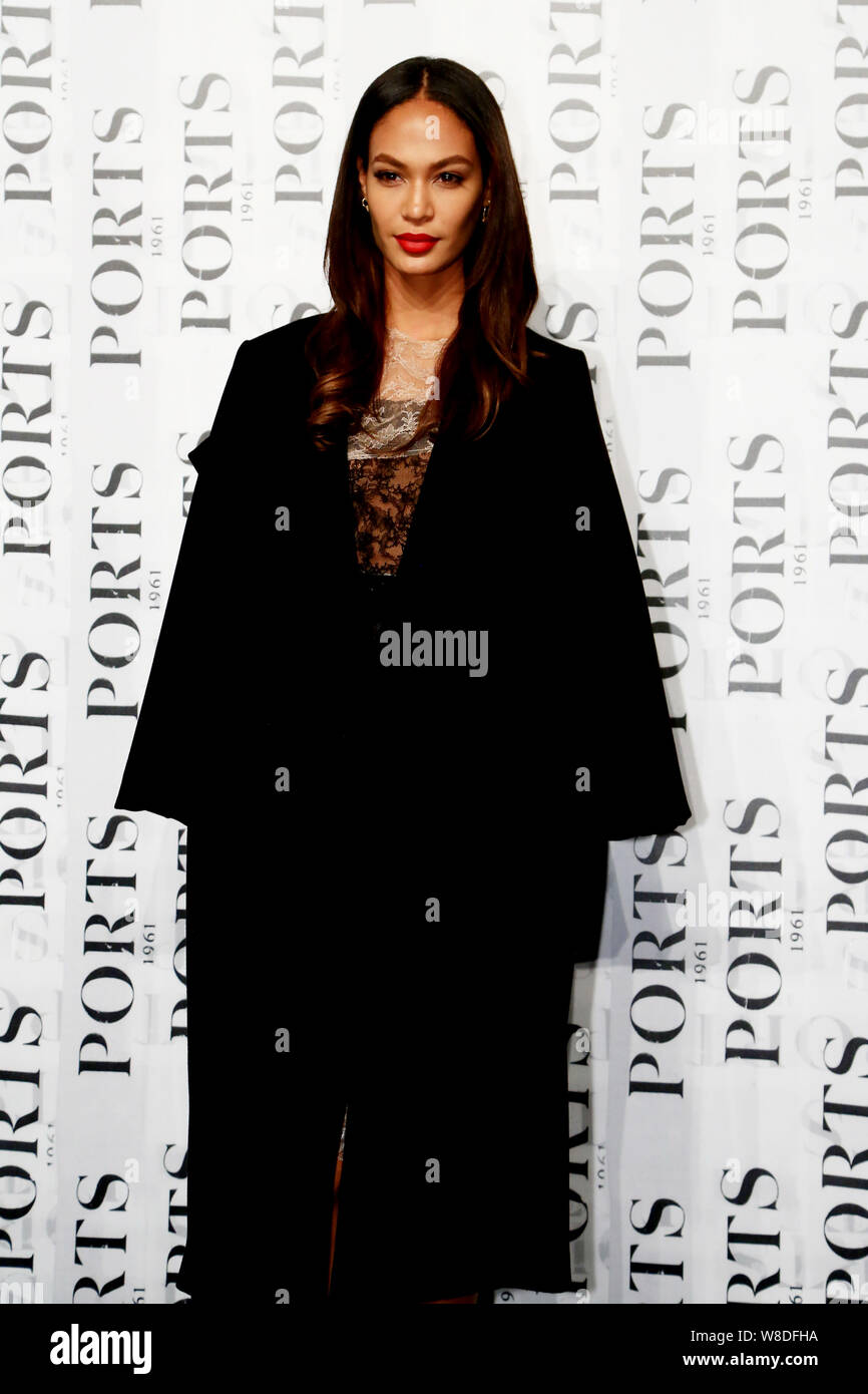 Puerto Rican model Joan Smalls Rodriguez arrives for the fashion show ...