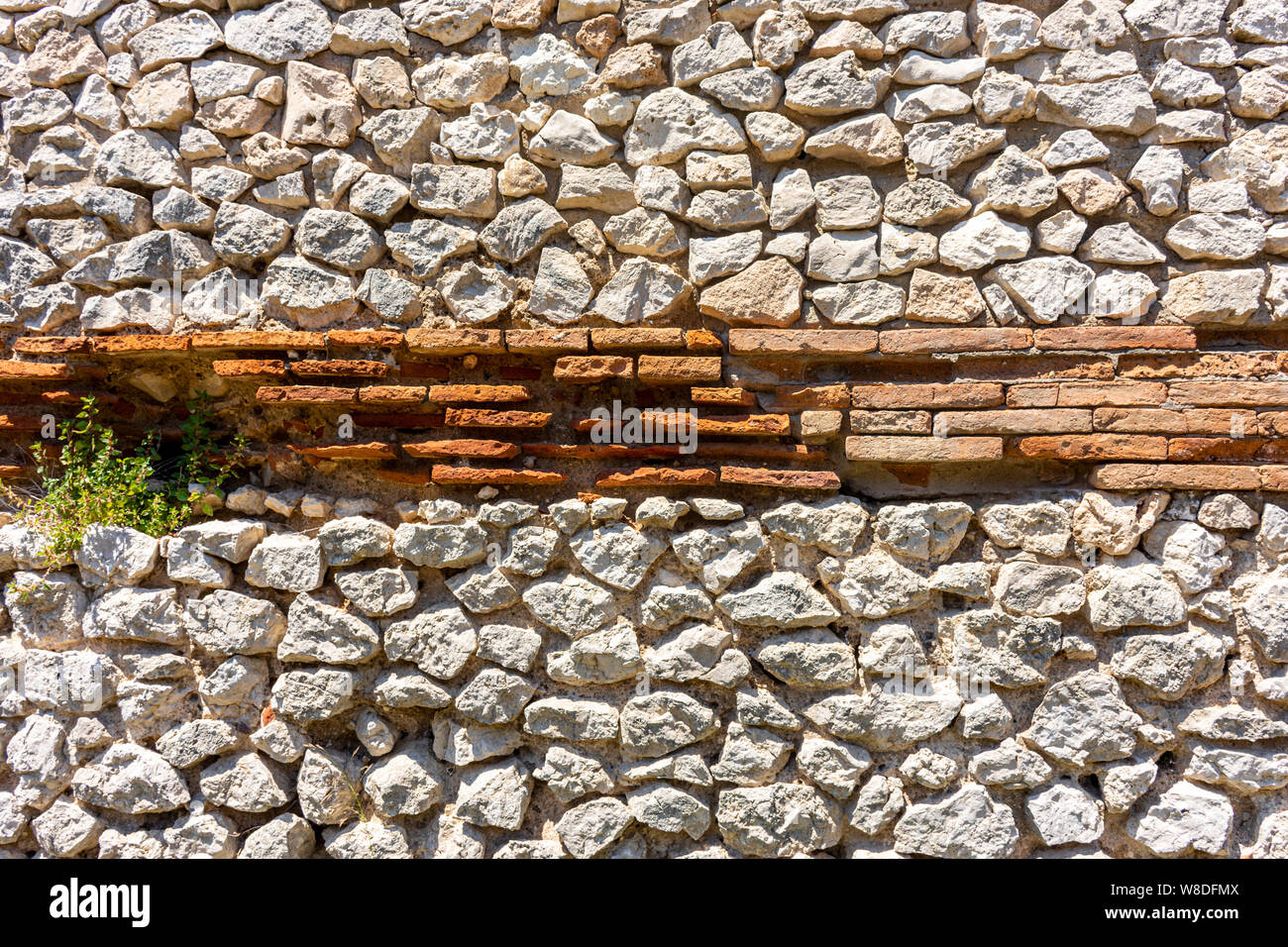 Italy, Capri, details of the archaeological remains of the ancient ...