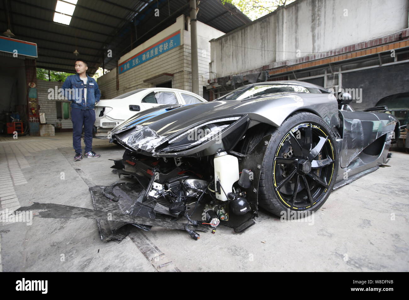 The Koenigsegg Agera R supercar which was seriously damaged in a road ...