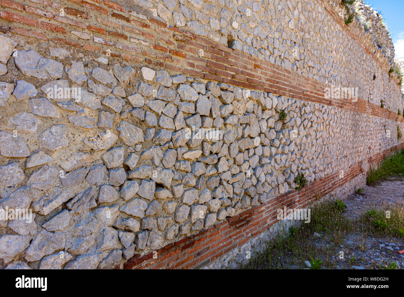 Italy, Capri, details of the archaeological remains of the ancient ...