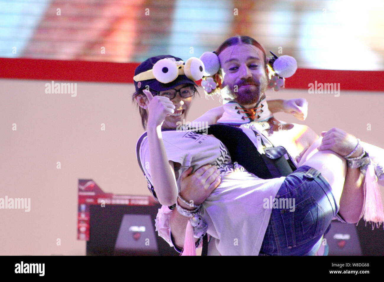 Australian cosplayer Richard Magarey, back, better known by his stage ...