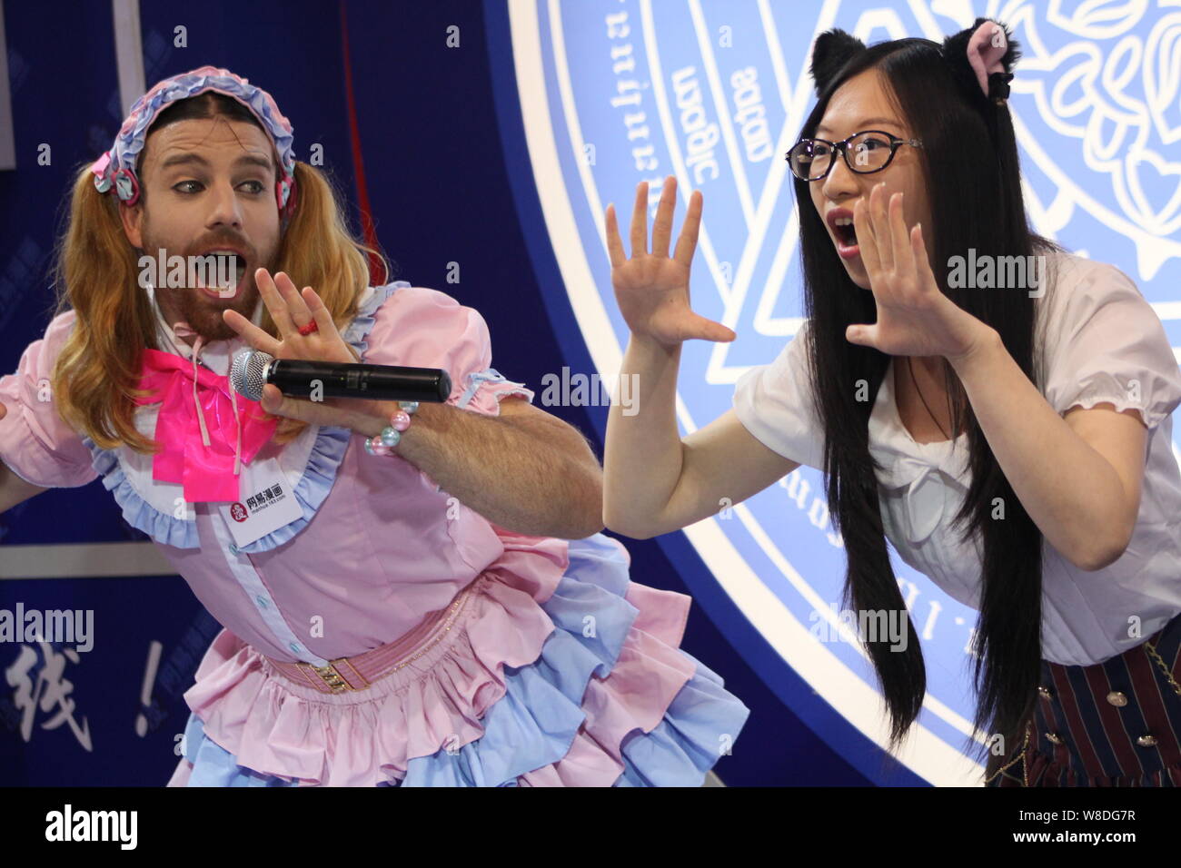 Australian cosplayer Richard Magarey, left, better known by his stage ...