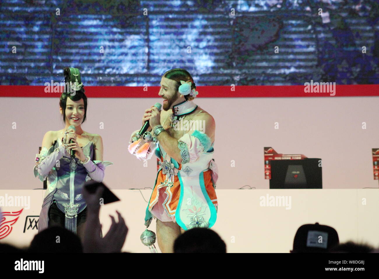 Australian cosplayer Richard Magarey, right, better known by his stage ...