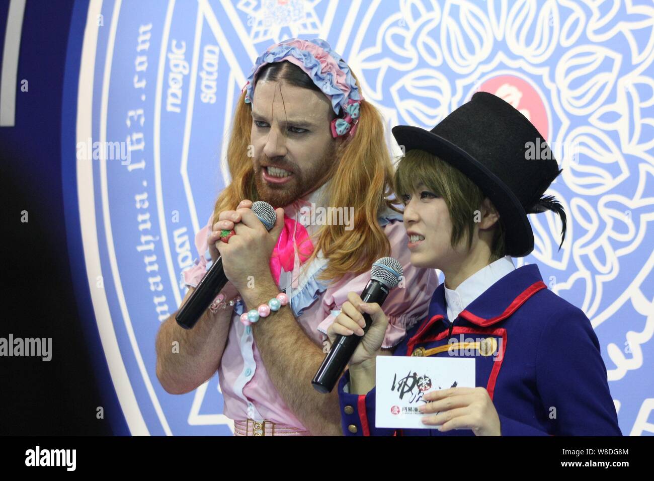 Australian cosplayer Richard Magarey, left, better known by his stage ...