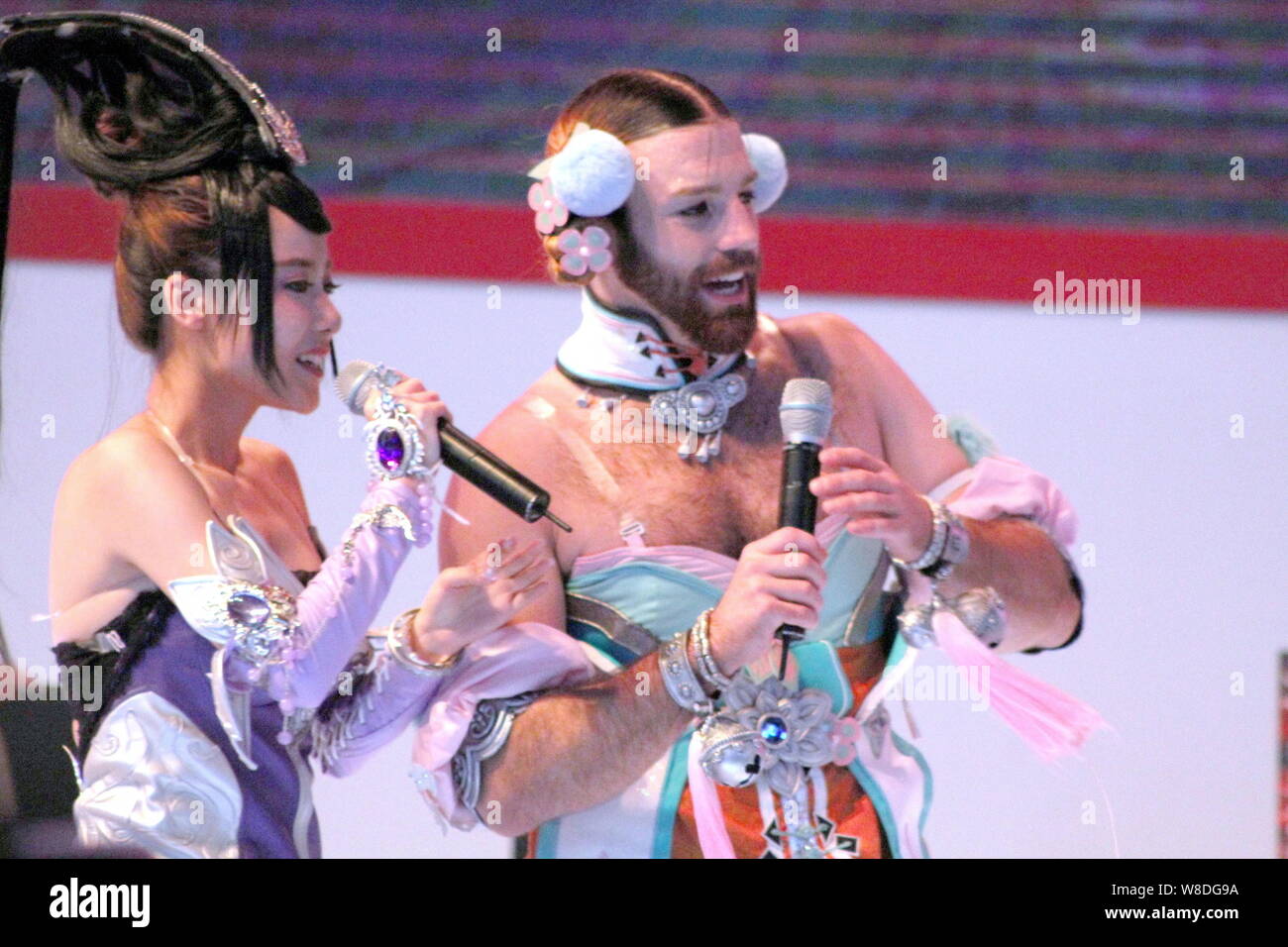 Australian cosplayer Richard Magarey, right, better known by his stage ...