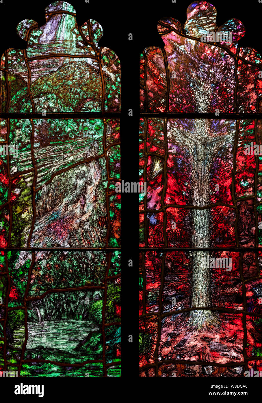 Lights 1-2 of the Thomas Traherne memorial window in Hereford Cathedral ...