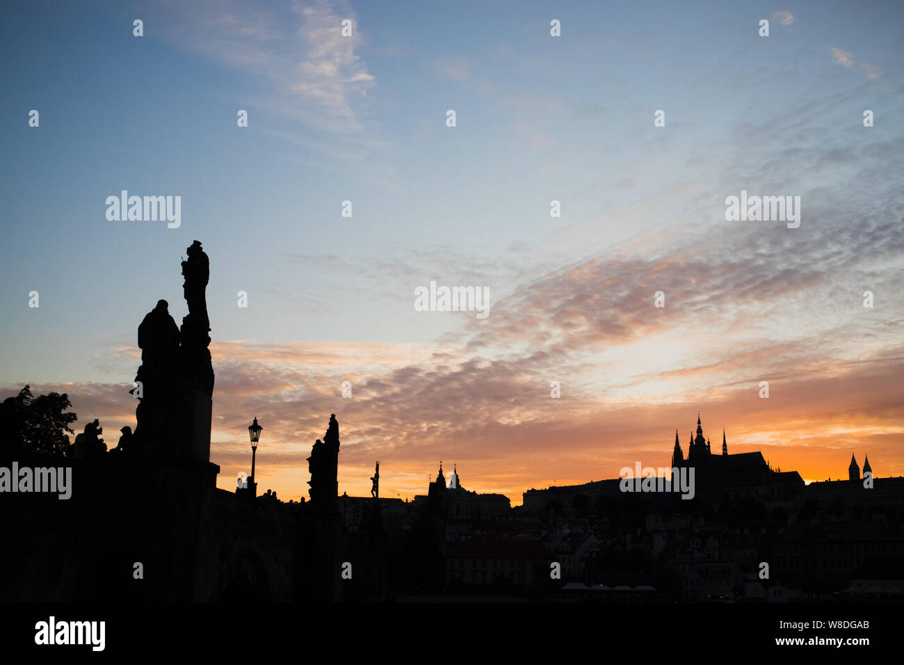 Prague, Czech Republic,22 July 2019: Tourists walking on Charles Bridge ...
