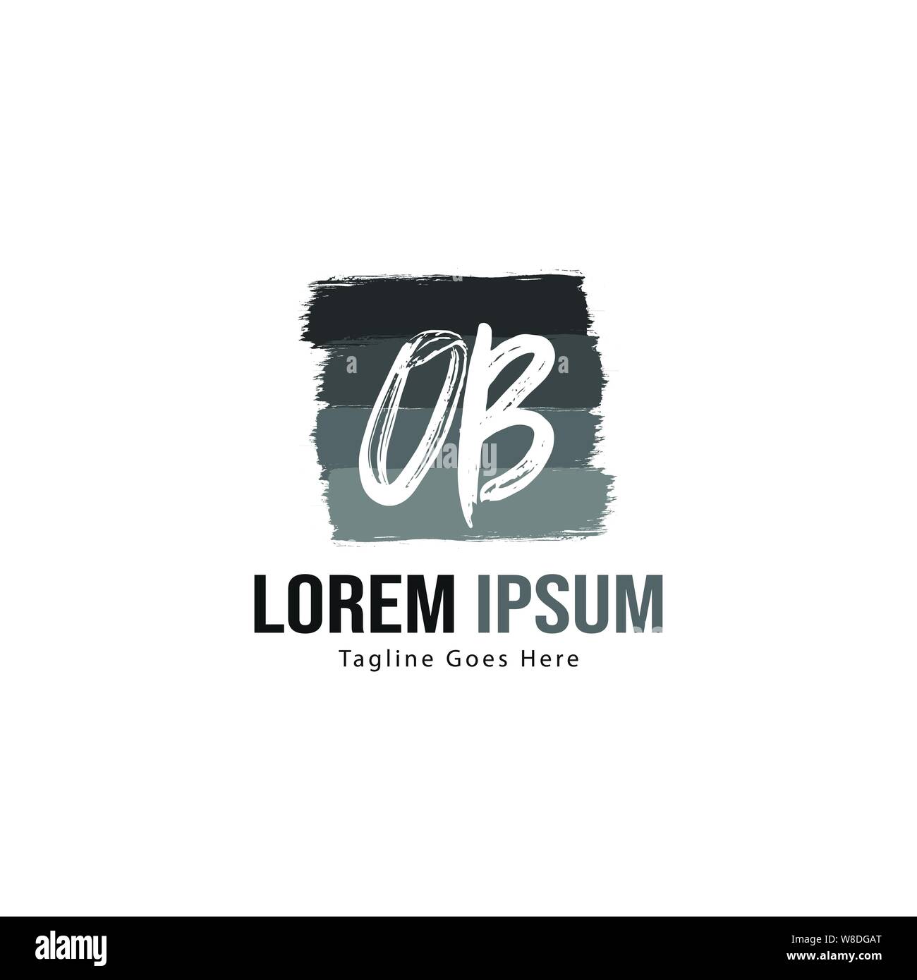 Initial OB logo template with modern frame. Minimalist OB letter logo ...