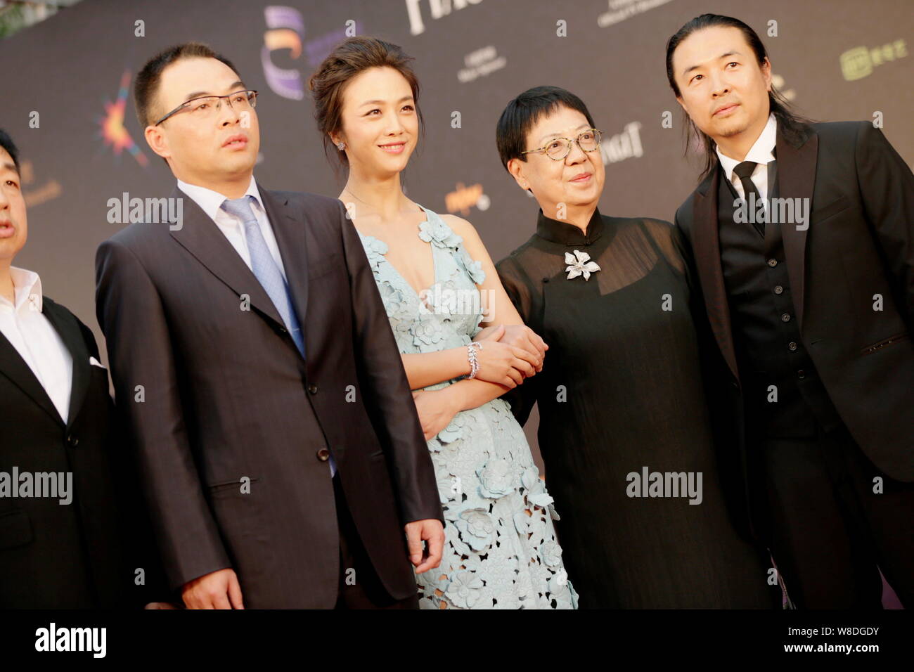 Chinese actress Tang Wei, center, Hong Kong director Ann Hui, second ...