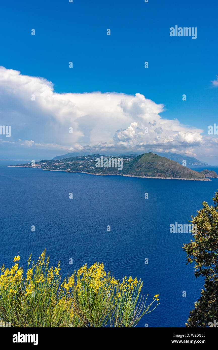 Italy, Capri, panorama from the top of the island Stock Photo - Alamy