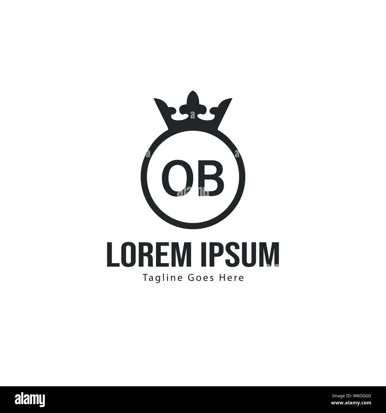 Initial OB logo template with modern frame. Minimalist OB letter logo ...