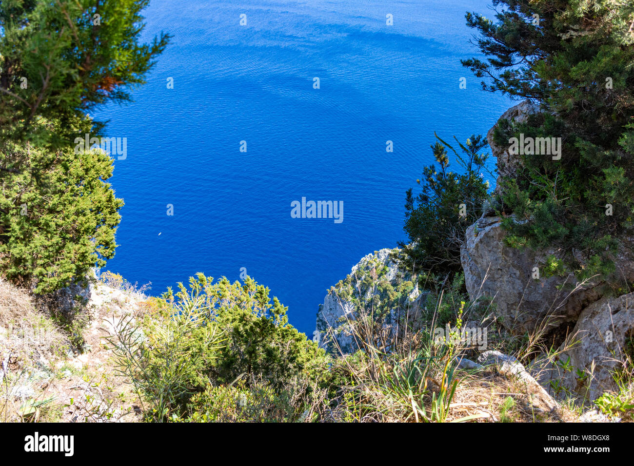 Italy, Capri, panorama from the top of the island Stock Photo - Alamy