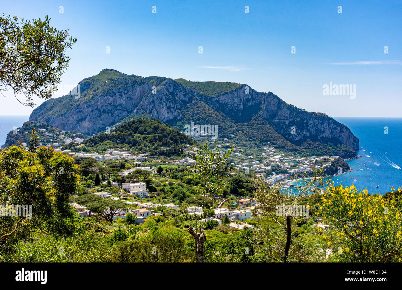 Italy, Capri, panorama from the top of the island Stock Photo - Alamy