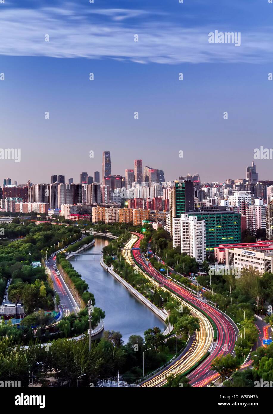 View of East 2nd Ring Road in Beijing, China, 8 September 2014 Stock ...