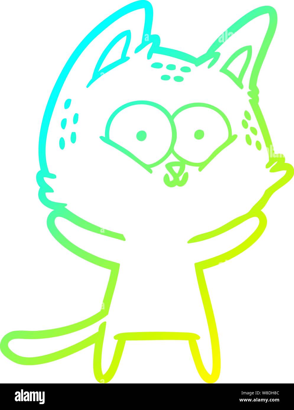 cold gradient line drawing of a cartoon cat Stock Vector Image & Art ...