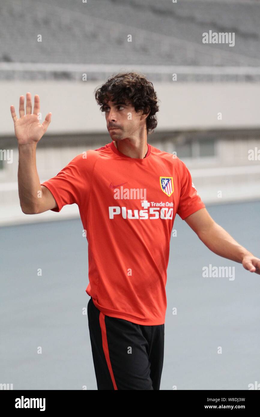 Tiago Cardoso Mendes of Atletico de Madrid takes part in a training ...