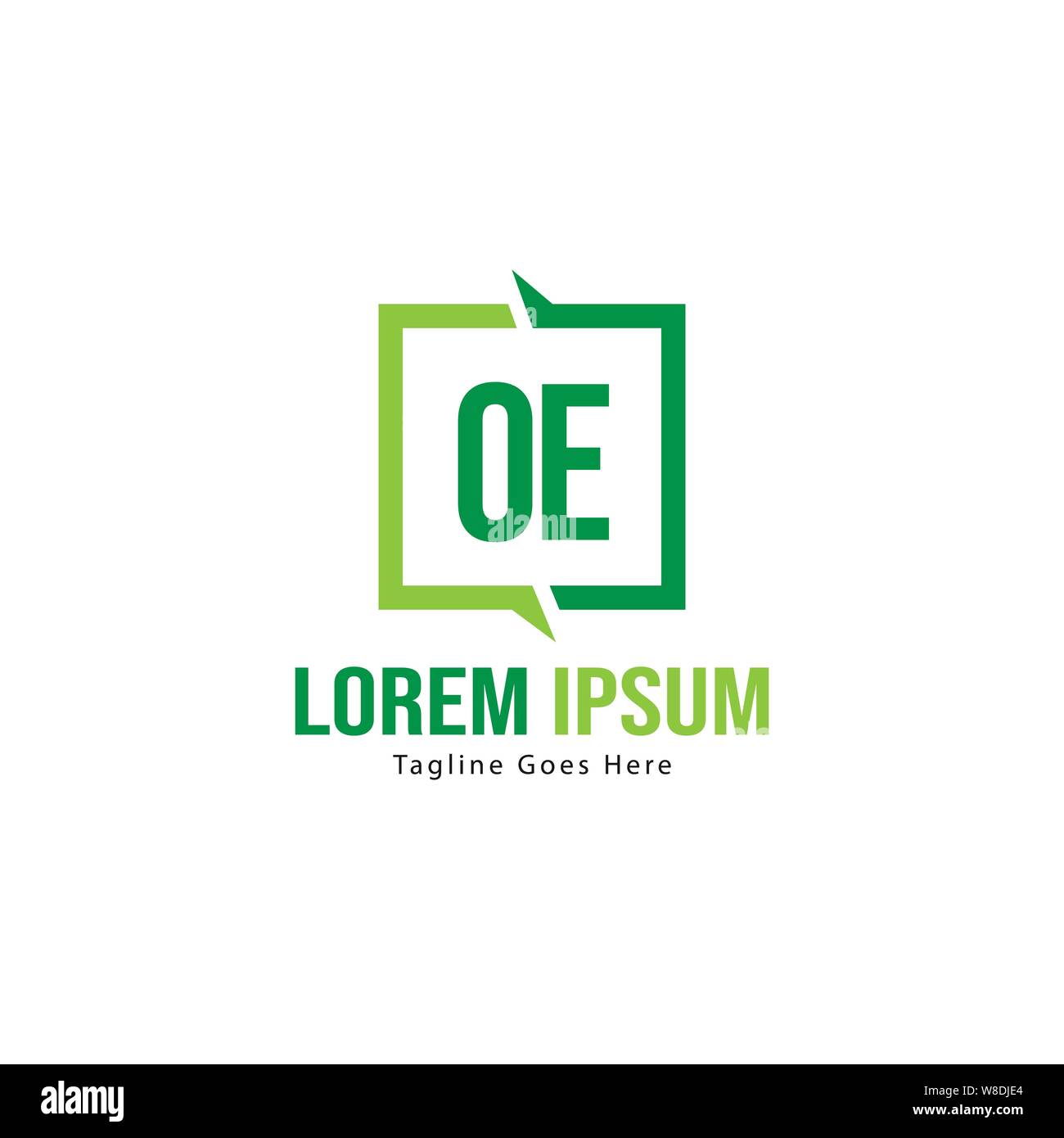 Initial OE logo template with modern frame. Minimalist OE letter logo ...