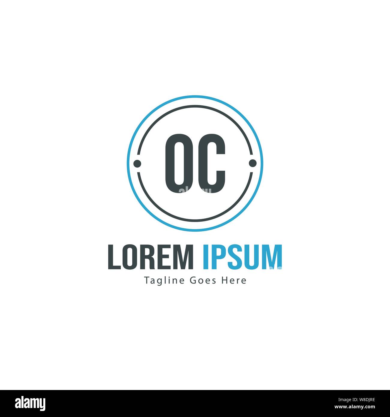 Initial OC logo template with modern frame. Minimalist OC letter logo ...