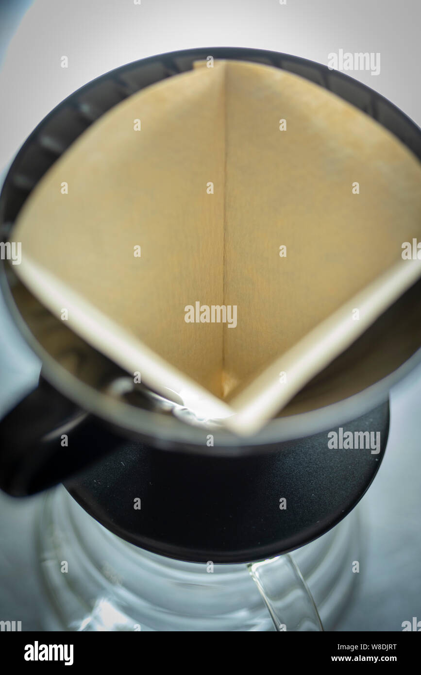 The first step The Pre-Brew (The Bloom) of the pour over drip coffee ...