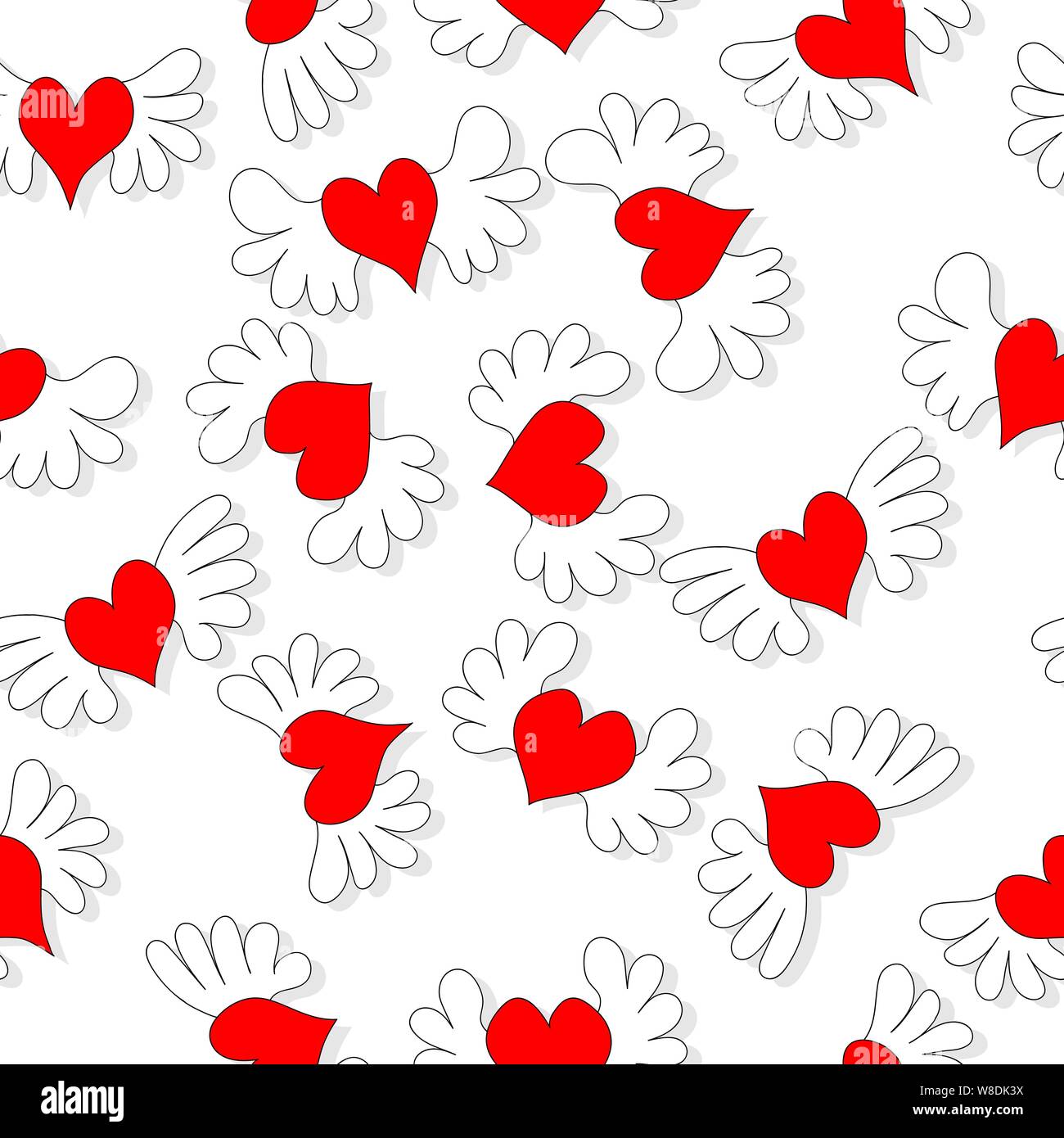 Flying hearts seamless pattern vector design Stock Vector Image & Art ...