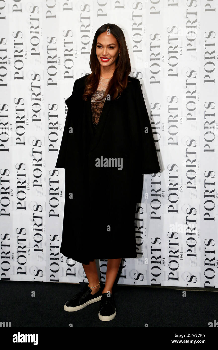 Puerto Rican model Joan Smalls Rodriguez arrives for the fashion show ...