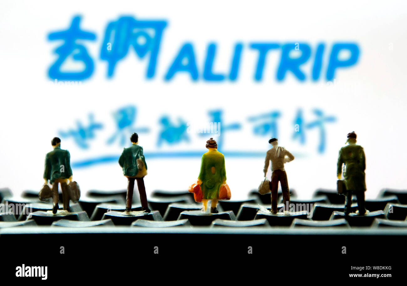 --FILE--Illustration of Alibaba's online travel service Alitrip.com on ...