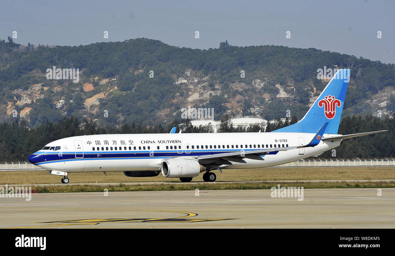 --FILE--A plane of China Southern Airlines takes off at the Changle ...