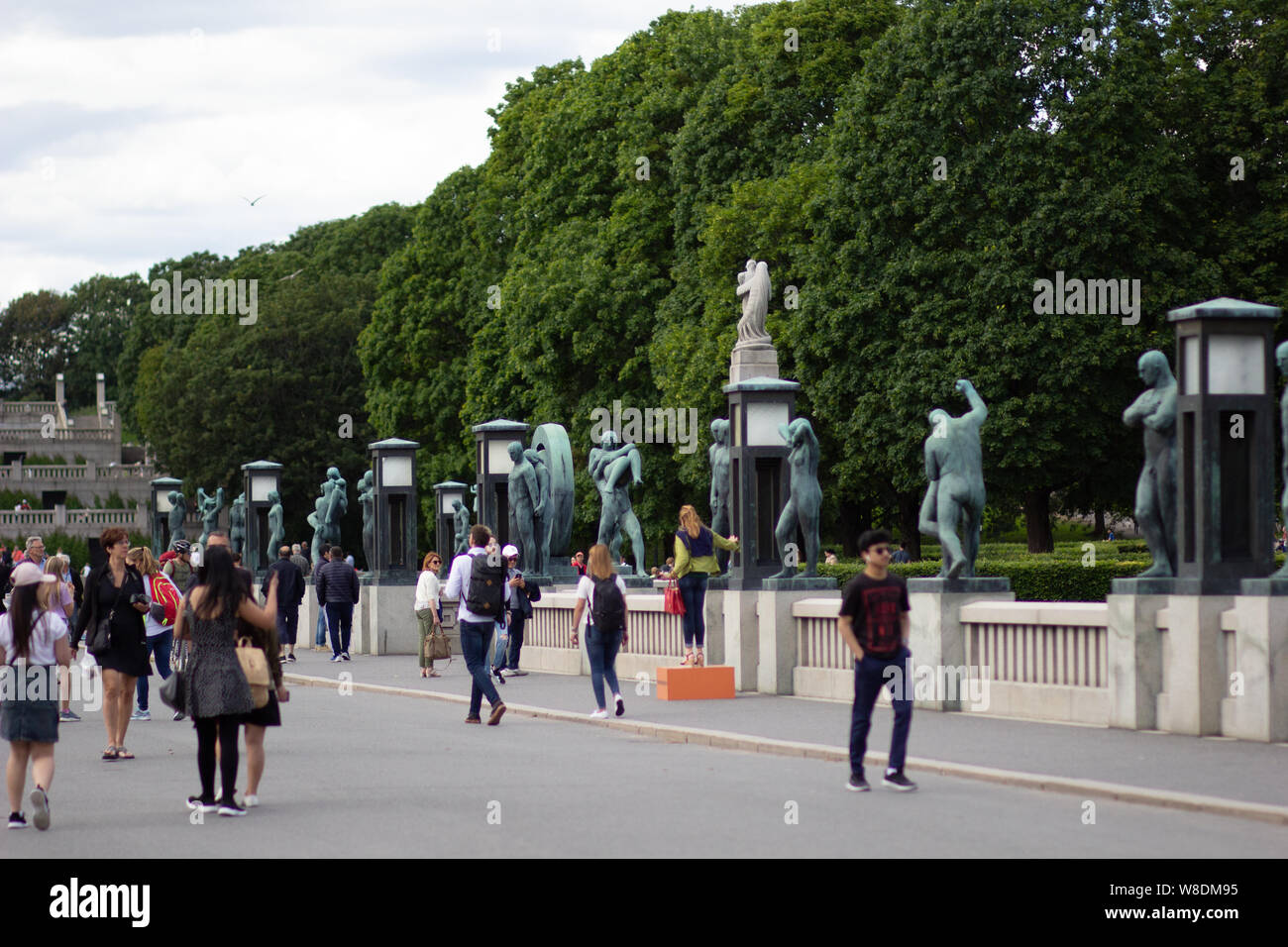 Oslo Norway - 22 june 2019: Vigeland Park, Bridge with view of the ...