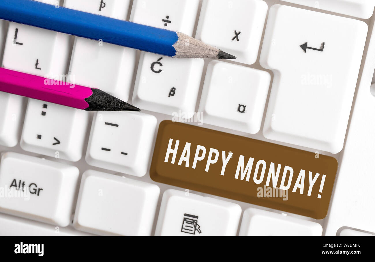 Conceptual hand writing showing Happy Monday. Concept meaning telling ...