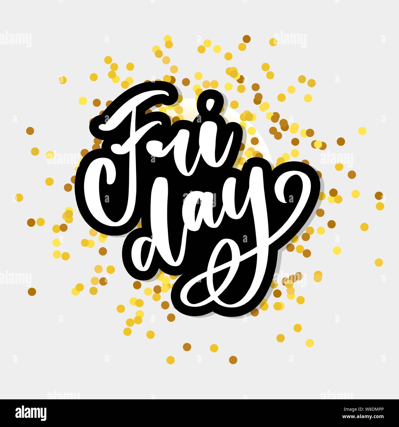 Hand lettering happy friday inscription isolated on white background ...