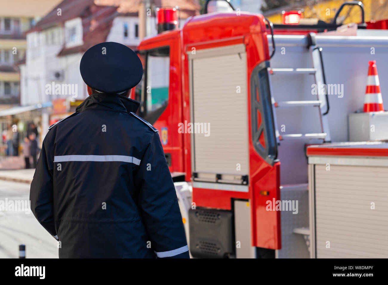 Picture of a new fire truck on mission in Cluj-Napoca, Romania Stock ...