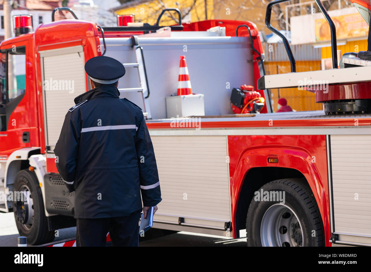 Picture of a new fire truck on mission in Cluj-Napoca, Romania Stock ...