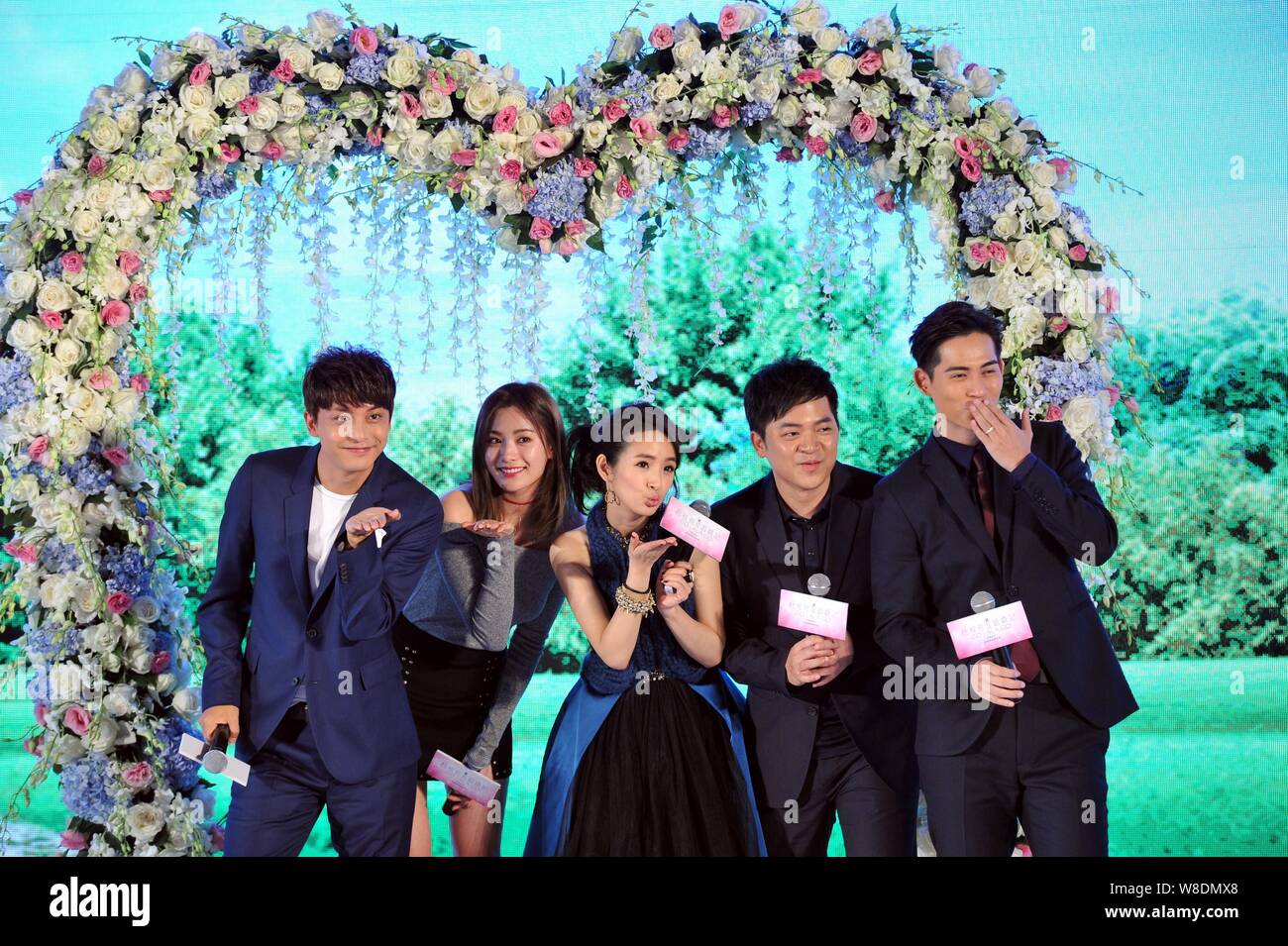 (From left) Chinese actor Li Jiahang, also known as Jean Lee, singer ...