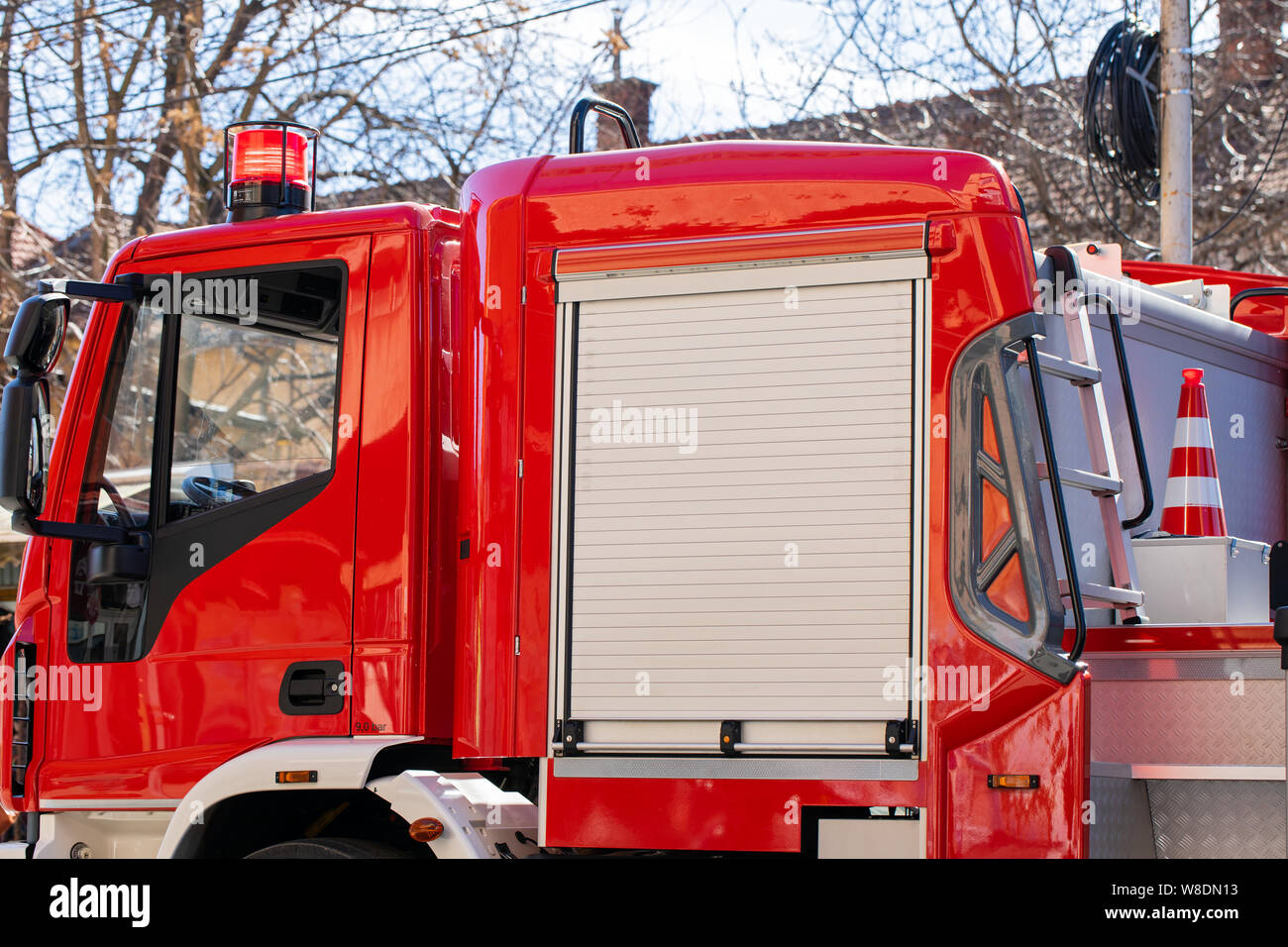 Picture of a new fire truck on mission in Cluj-Napoca, Romania Stock ...