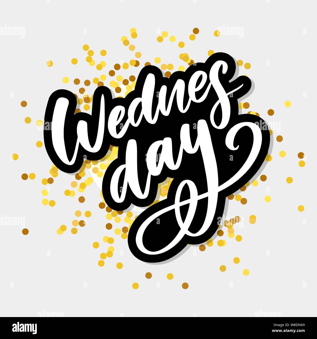 Wednesday words. Quote design. Hand drawn ink lettering. Modern brush ...