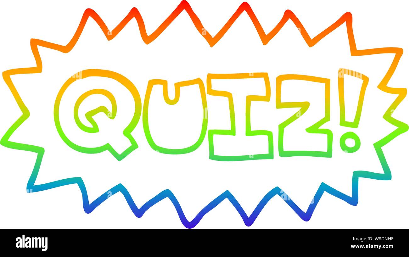rainbow gradient line drawing of a cartoon quiz symbol Stock Vector ...