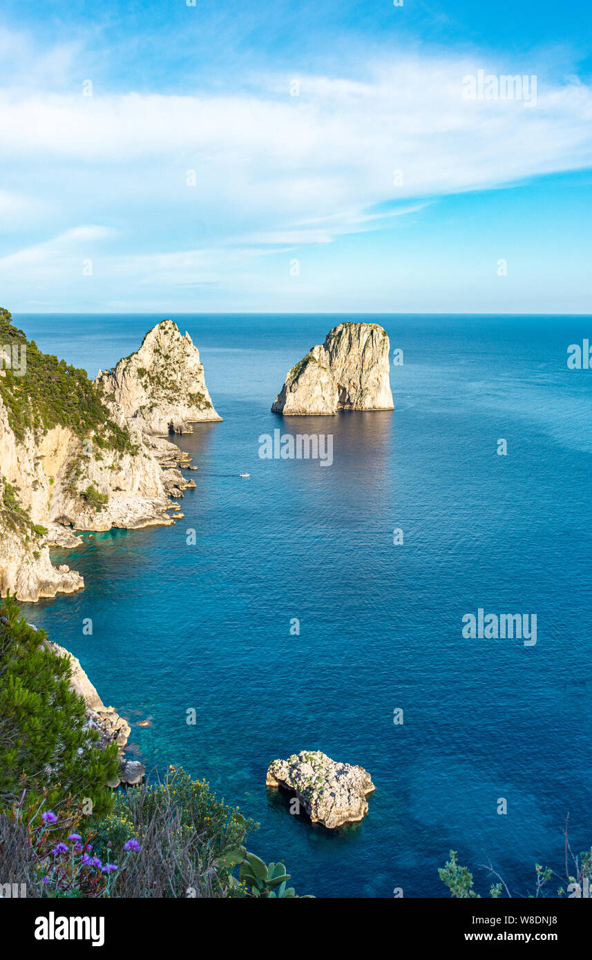 Italy, Capri, view of the Faraglioni Stock Photo - Alamy