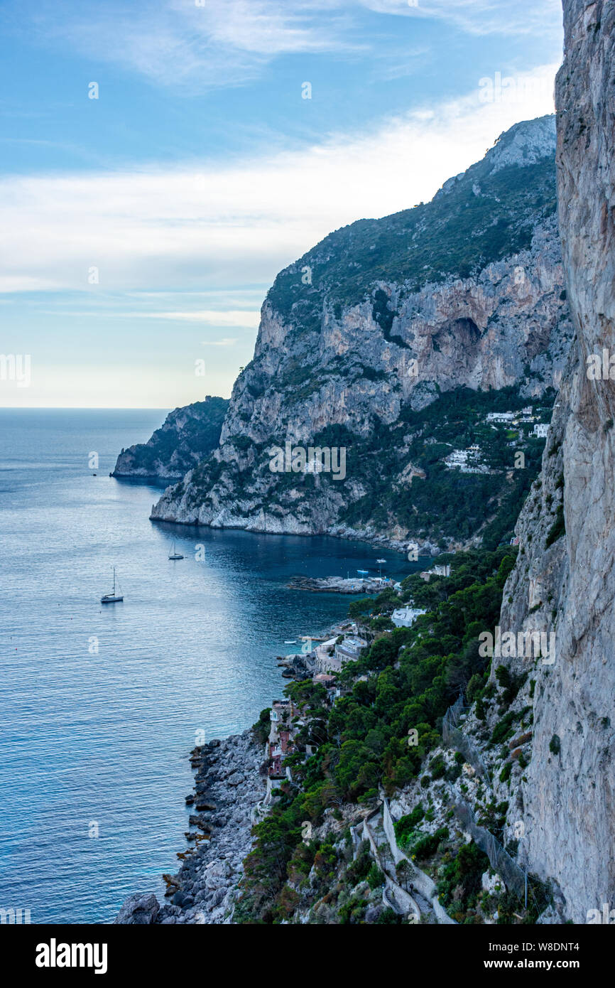 Italy, Capri, view of the old Krupp road going to Marina Piccola Stock ...